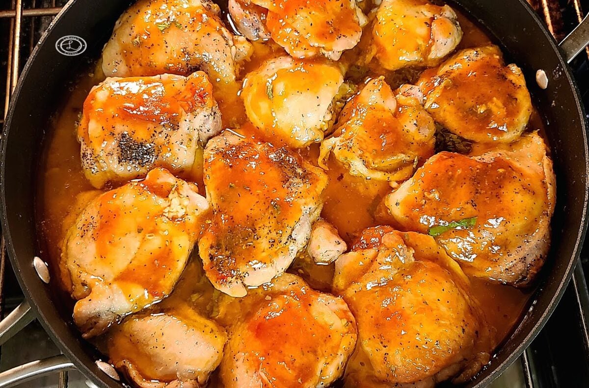Italian Apricot Chicken Recipe made with homemade apricot jam.