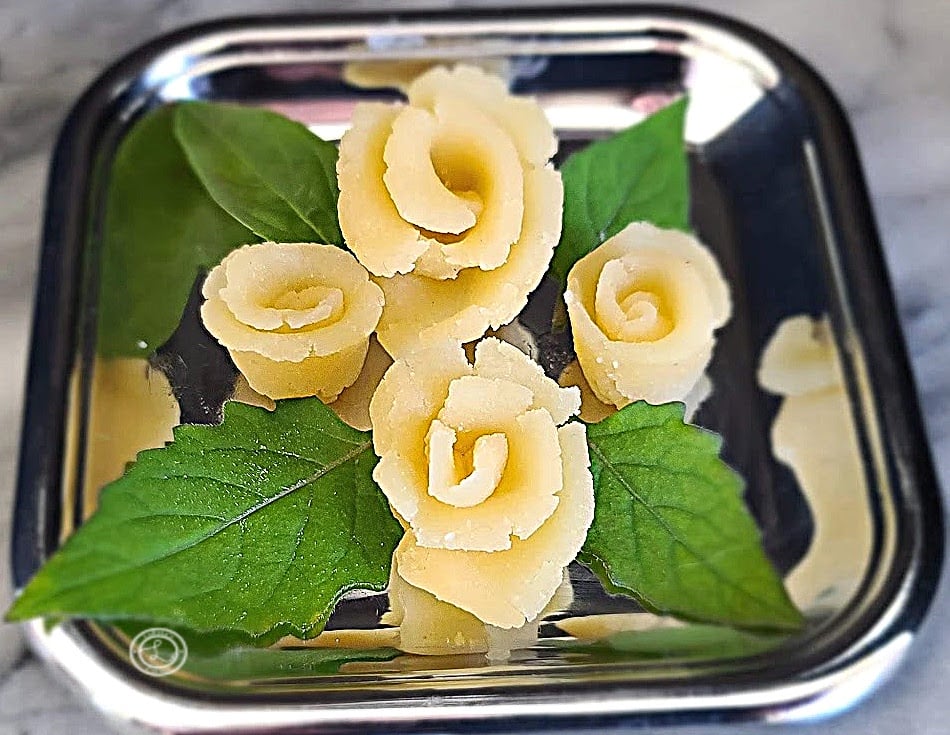 Homemade From Scratch Marzipan Recipe decorative food art or candy.