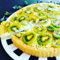 Gluten-Free Kiwi Flan Recipe Sweet-n-tart made in a shallow fluted