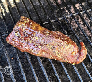 Dry-Rubbed Smoked Elk Tenderloin with a sweet Smokey tasty rub.