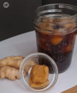 Stem Ginger in Syrup Recipe a DIY candied ginger in sweet syrup.