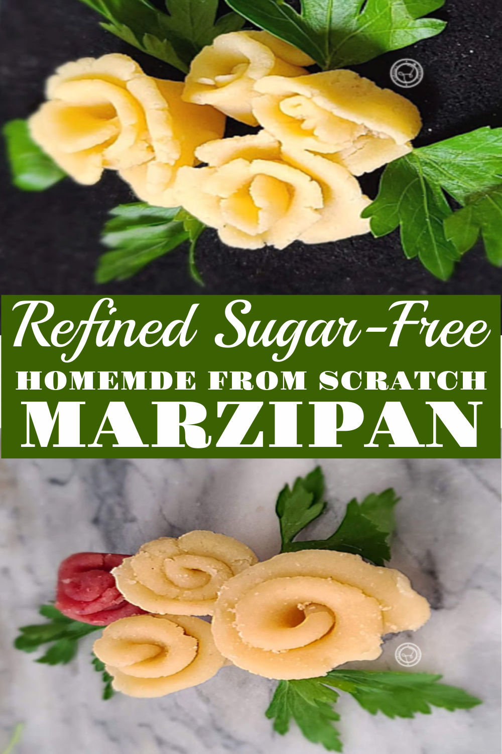 Homemade From Scratch Marzipan Recipe decorative food art or candy.