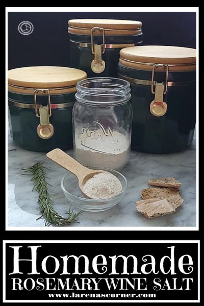 Rosemary Wine Salt Recipe a homemade in the dehydrator spice.