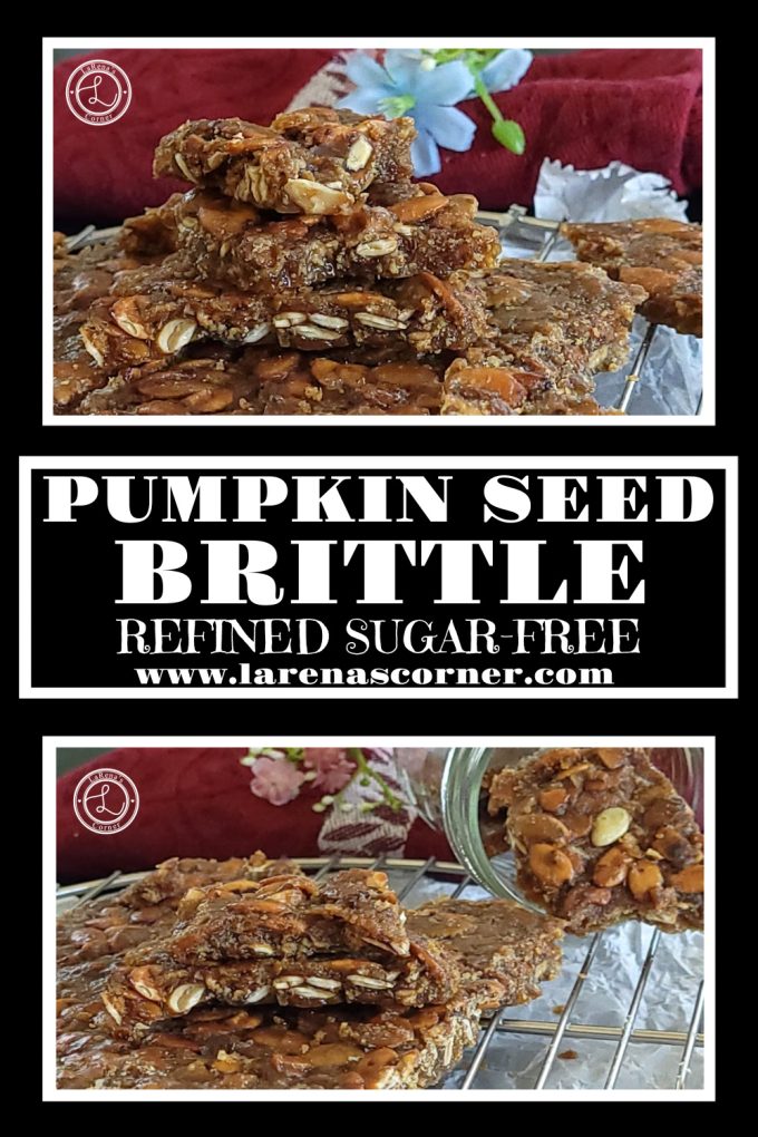Pumpkin Seed Brittle Recipe nut free brittle perfect for the holidays.